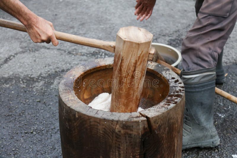Making mochi stock image. Image of annual, rice, woman - 324530841
