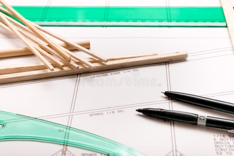 Making a Model Airplane from Balsa Wood with Instructions Stock Image ...