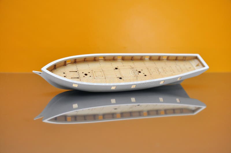 Making a Model of a Sailing Ship, the Hull of the Ship on a Yellow ...