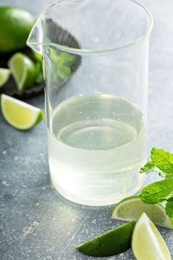 Making Mojito Cocktail with Mint Simple Syrup Stock Photo - Image of ...