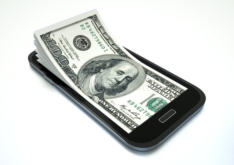 Making Money with E Commerce Using Smartphone Stock Illustration ...
