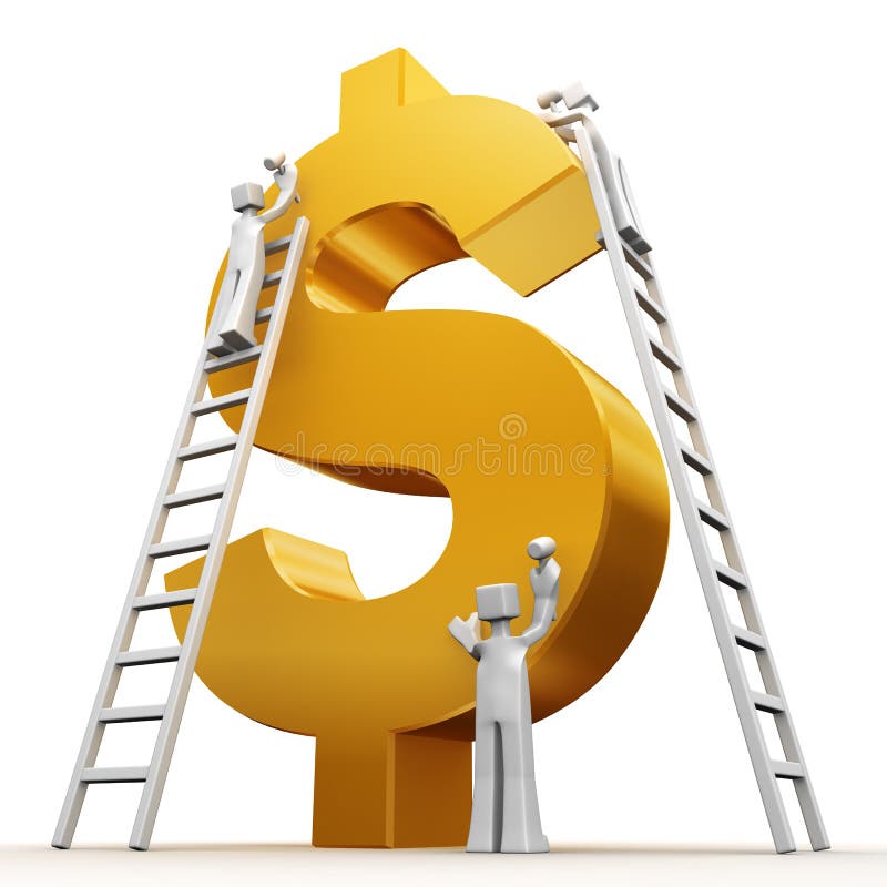 Teamwork To Financial Growth and Success Concept Stock Illustration ...