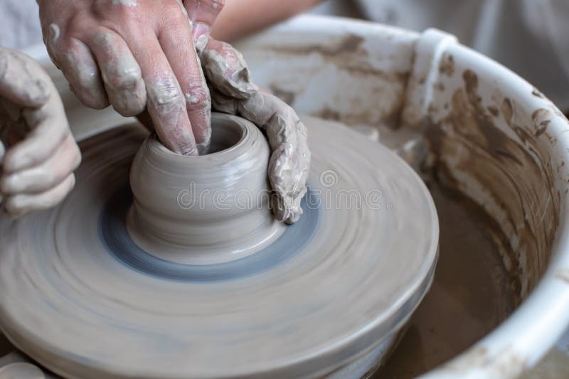 Making of Mud Pot on Potters Wheel during Workshop in Art Ceramic ...