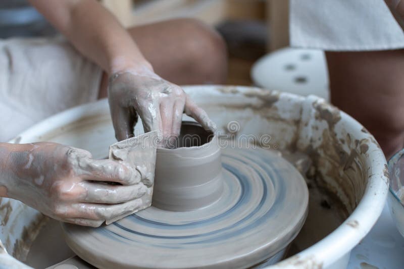 Making of Mud Pot on Potters Wheel during Workshop in Art Ceramic ...
