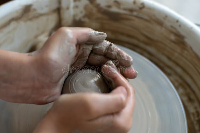Making of Mud Pot on Potters Wheel during Workshop in Art Ceramic ...
