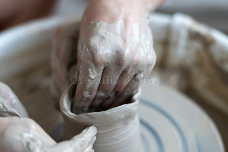 Making of Mud Pot on Potters Wheel during Workshop in Art Ceramic ...