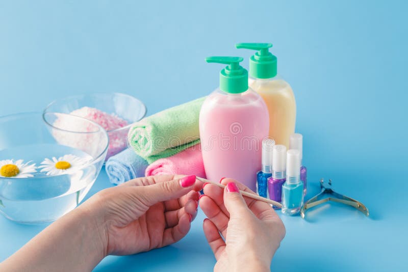 Making Nails - Applying Gels and Decoration Stock Photo - Image of ...