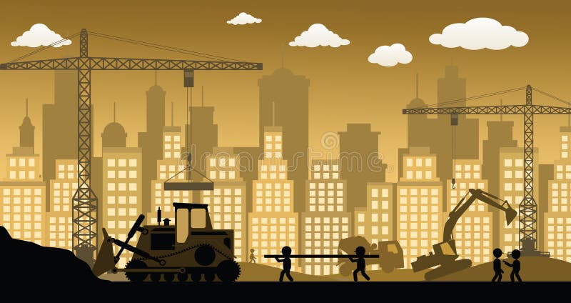Making the new building stock vector. Illustration of industrial - 35665057