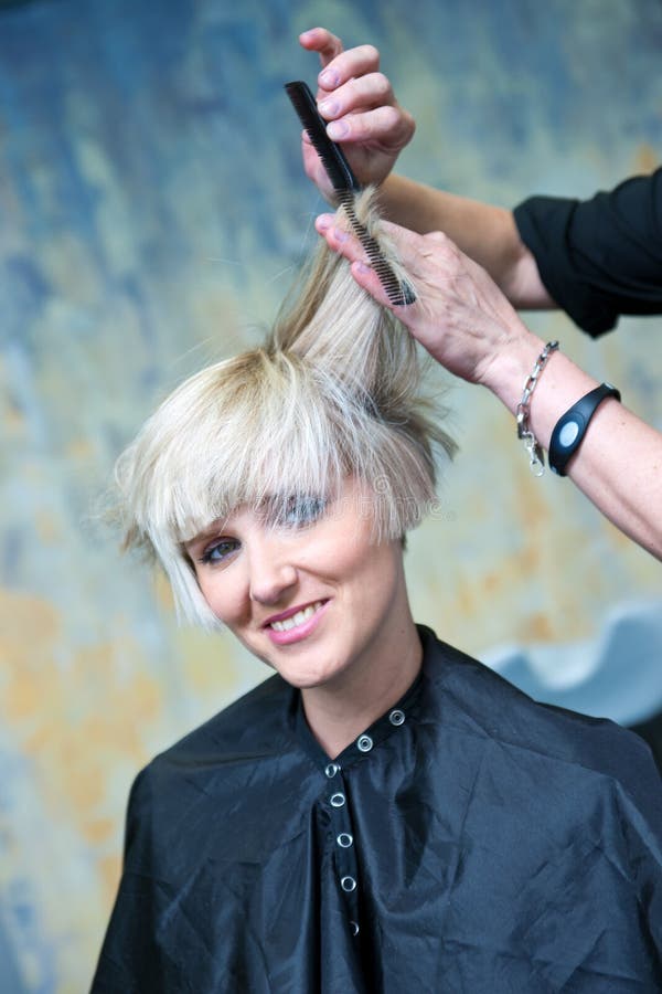 Making new hairstyle stock image. Image of care, person - 26850637