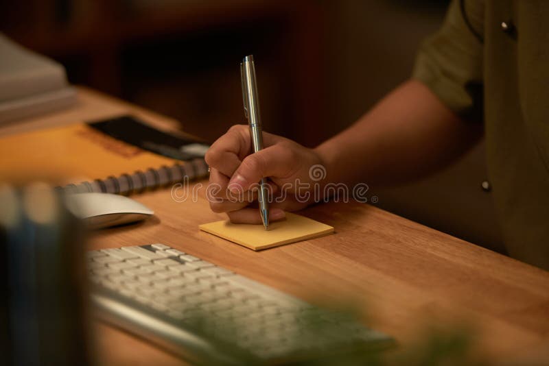 Making a note stock photo. Image of notepaper, adult - 110045976