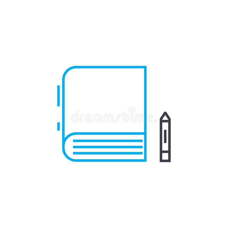 Making Notes in Books Vector Thin Line Stroke Icon. Making Notes in ...