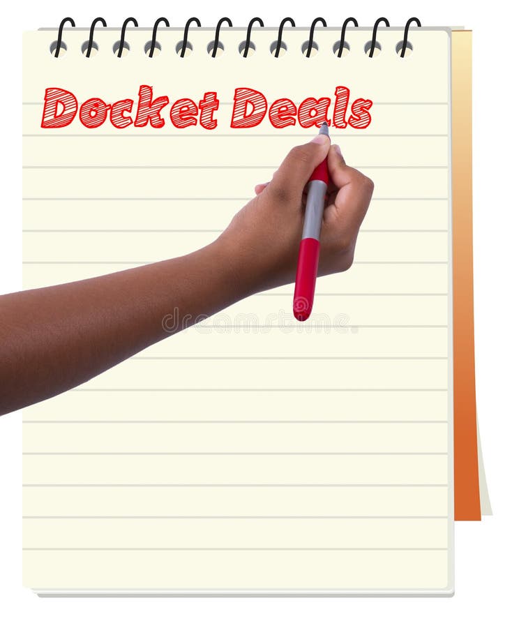 Making Notes of Docket Deal in Spiral Note Book or Note Pad Stock Image ...