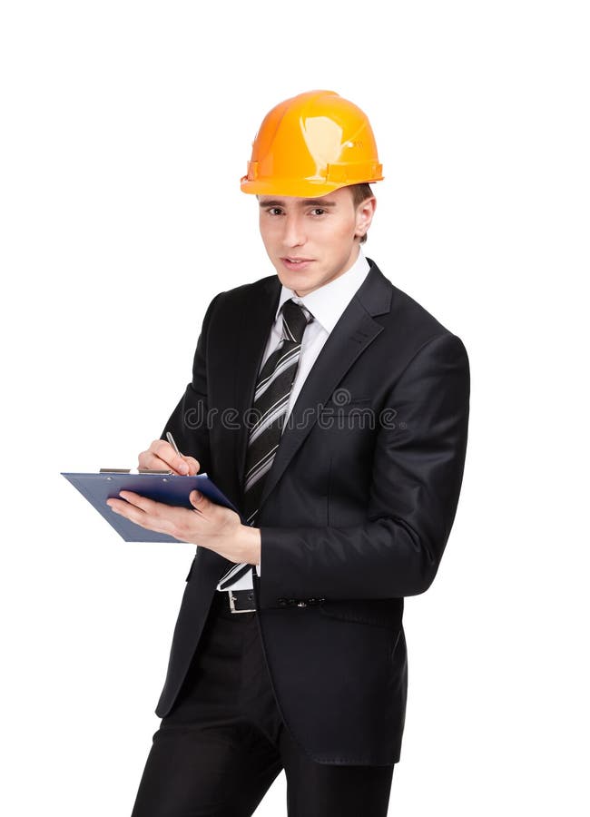 Making Notes Man in Headpiece Stock Image - Image of crayon, business ...