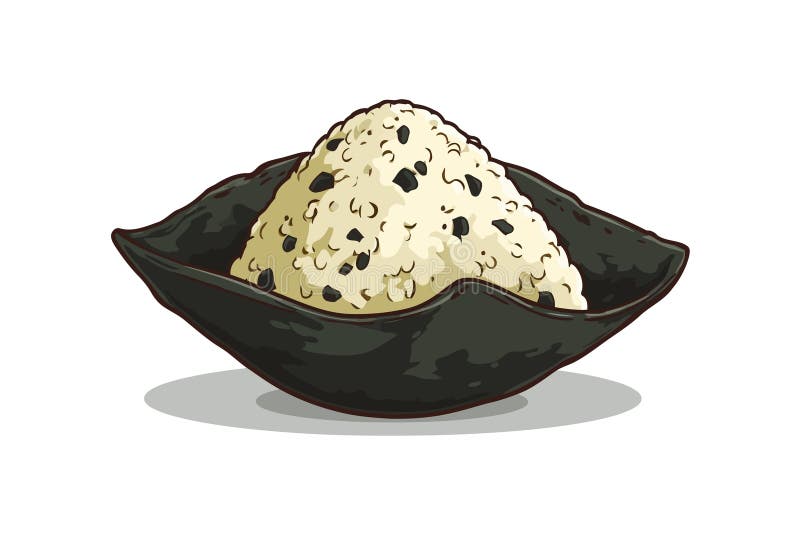 Making Onigiri Rice Balls with Nori Wrap Flat Isolated Stock Vector ...