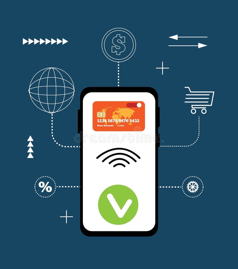 Making an Online Payment with Smartphone Flat Style Stock Vector ...