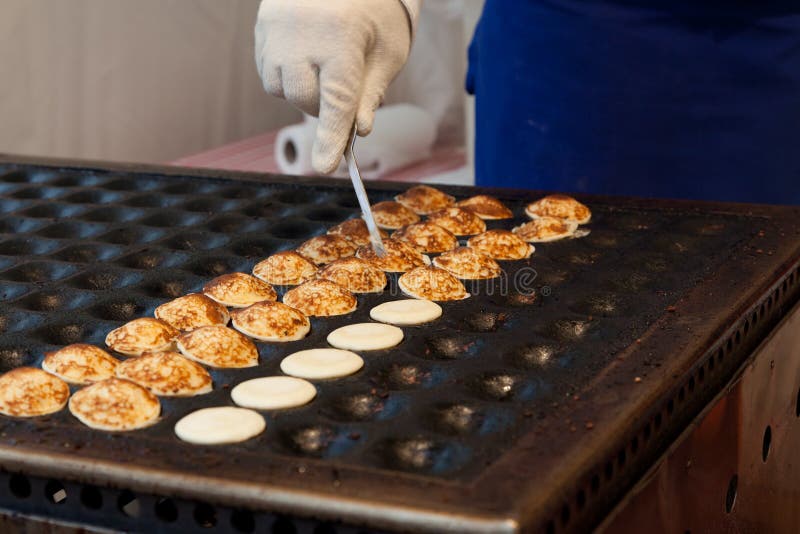 Making pancakes stock photo. Image of poffertjes, lunch - 20386196