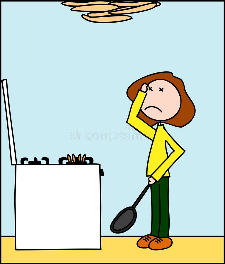 Making pancakes stock illustration. Illustration of unsuccessful - 3052062