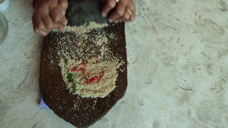 Making Paste of Poppy Seeds by Mortar and Pestle Stock Video - Video of ...