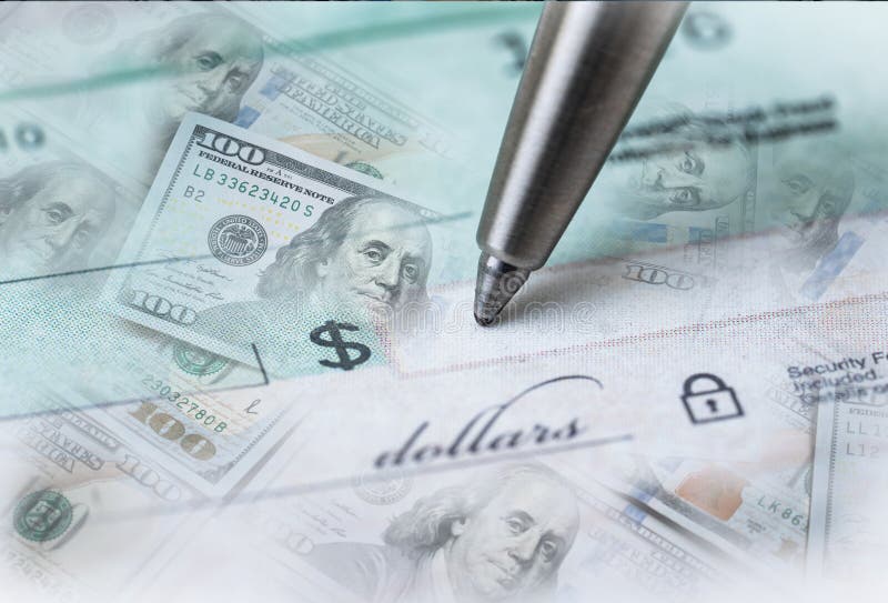 Writing bank check stock image. Image of point, money - 8730569
