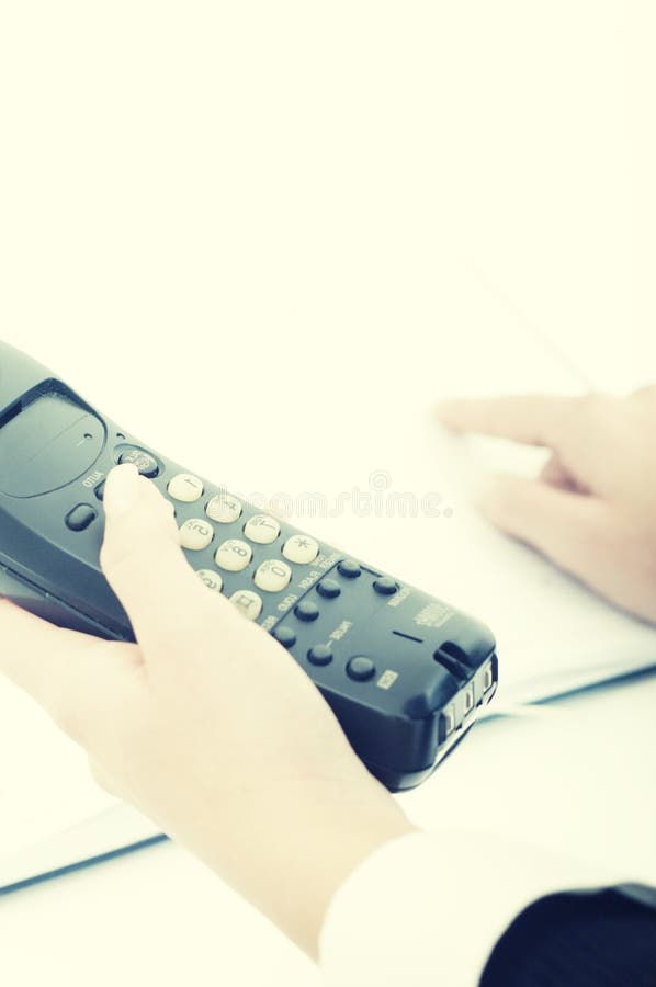 Making a Phone Call at the Office Stock Image - Image of appliances ...