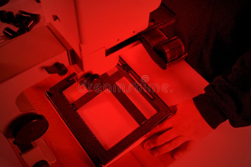 Making Photo Using the Old Photographic Enlarger Stock Image - Image of ...