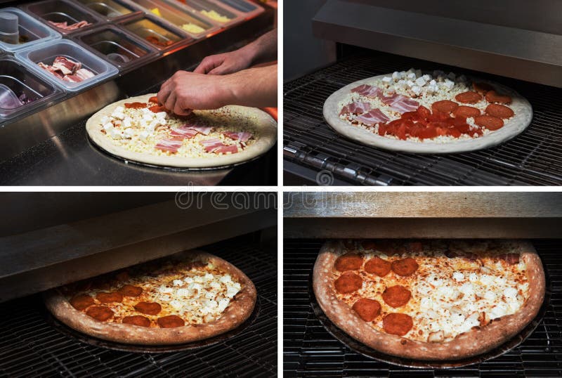 Making Pizza at Kitchen of Pizzeria Stock Photo - Image of pizza ...