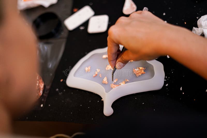Making Plaster Casts with Polymer Plaster. Artistic Workshop for Kids Stock Image - Image of ...