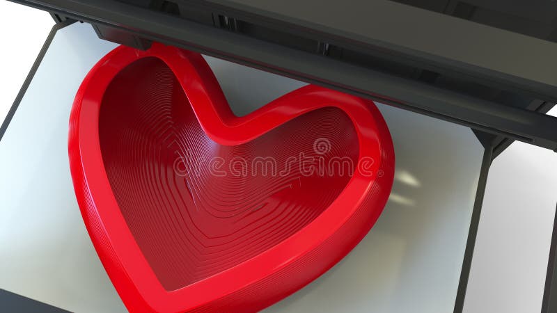 Printing Plastic Red Heart Shape with a Volumetric Printer, 3D ...