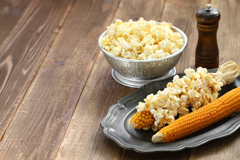 Popcorn on the cob stock image. Image of natural, making - 101301159