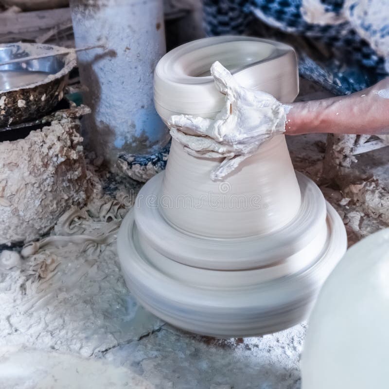 Making of Porcelain on Wheel Stock Image - Image of material, paste ...