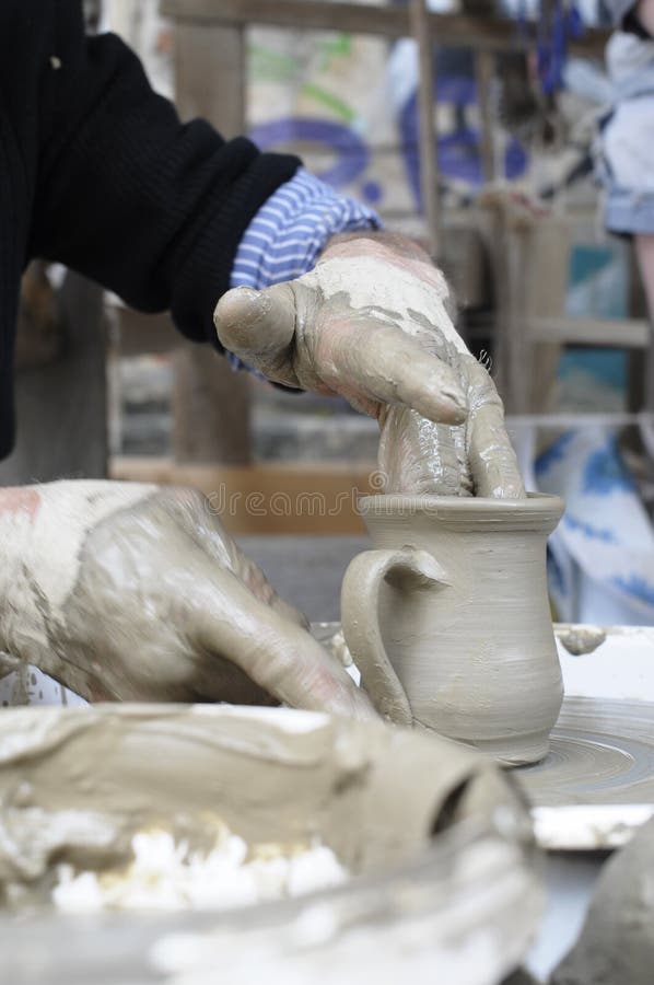 Making pottery stock image. Image of making, apprentice - 47829439