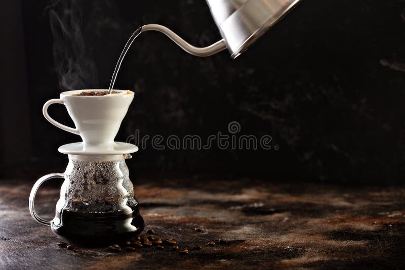 Pour Coffee and Coffee-beans Stock Photo - Image of warm, food: 485248