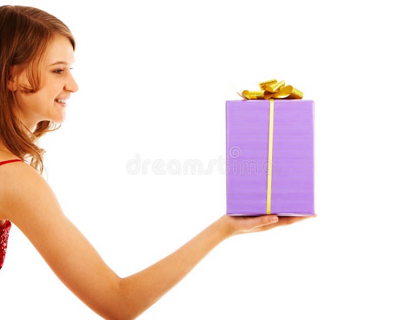 Making a present stock photo. Image of girl, decoration - 12037094