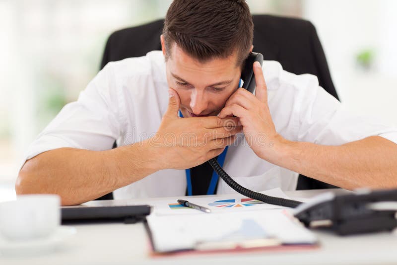 Making private call stock image. Image of male, employee - 34017673