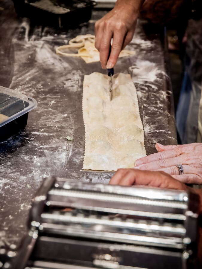 Making Ravioli stock photo. Image of recipe, hands, dough - 46271830