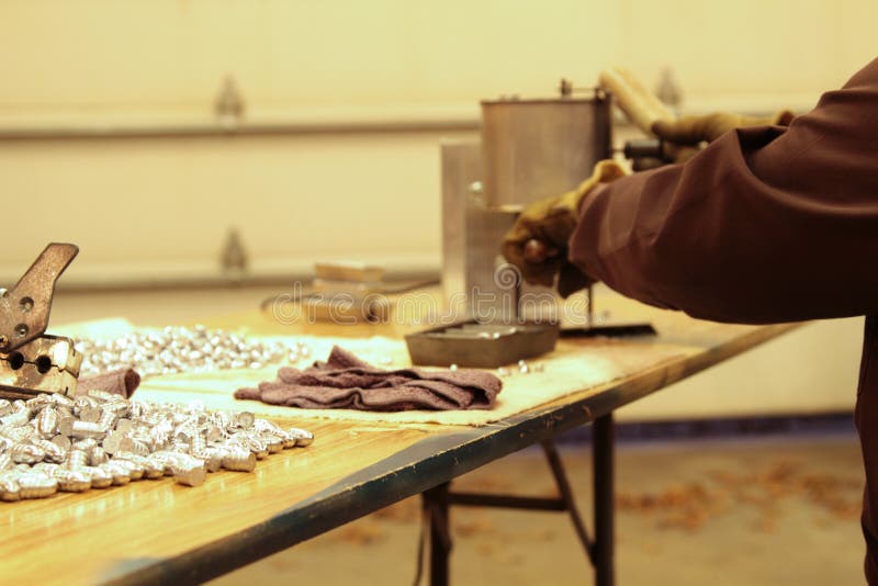 Making Reloading Bullets in Home Shop Stock Photo - Image of lead, mold ...