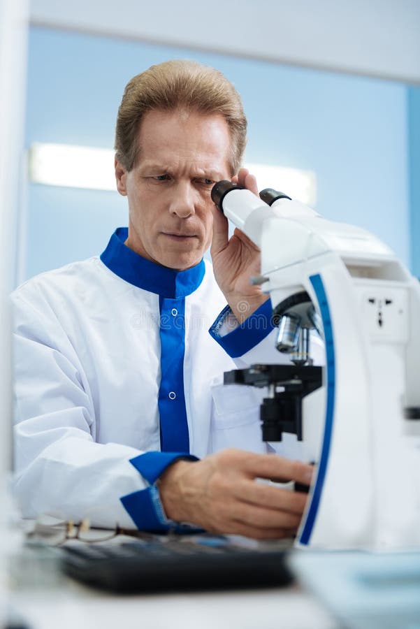 Serious Biologist Making an Analysis Stock Image - Image of medic ...
