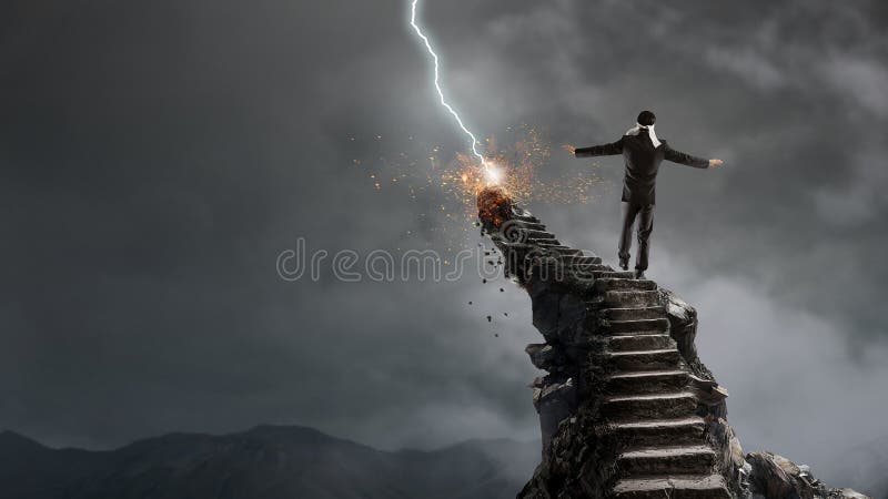 Making Risky Steps. Mixed Media Stock Photo - Image of risk, vulnerable ...