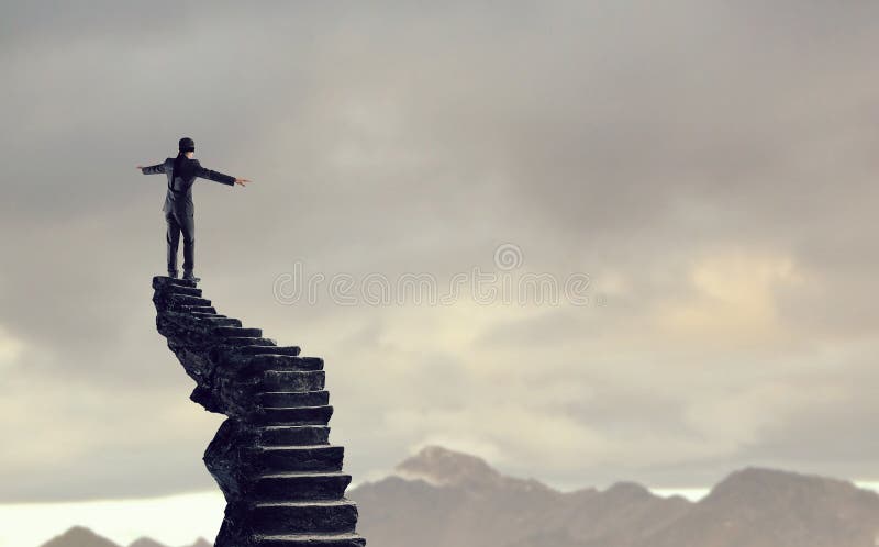 Making Risky Steps. Mixed Media Stock Photo - Image of crisis ...