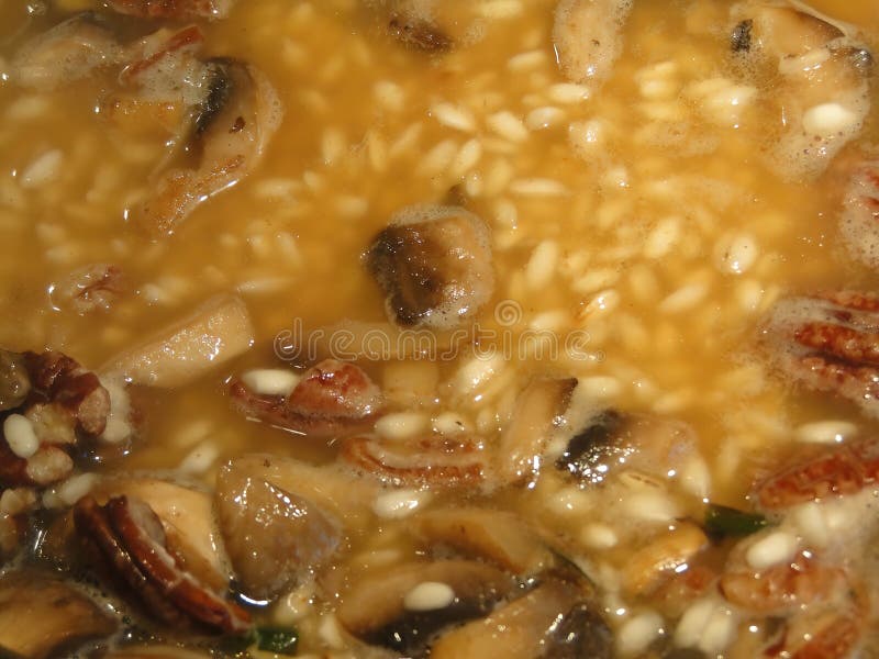 Making Risotto - Frying Arborio Rice Stock Image - Image of chopped ...
