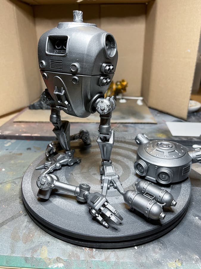 Making a Robot with a Resin 3d Printer Stock Image - Image of material ...