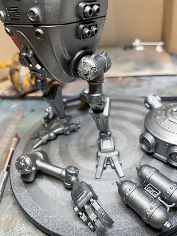 Making a Robot with a Resin 3d Printer Stock Image - Image of ...