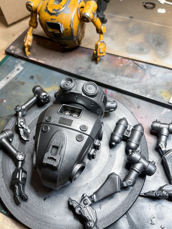 Making a Robot with a Resin 3d Printer Stock Image - Image of ...