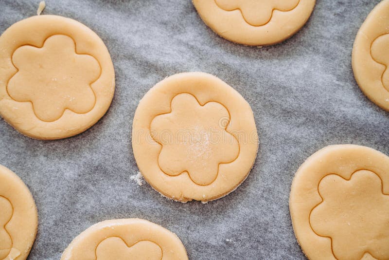 Making of Round Shortcrust Cookies Stock Image - Image of breakfast ...