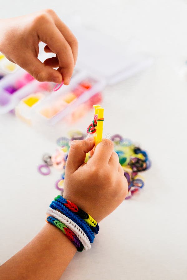 Making Rubber Bands Bracelet Stock Image - Image of arranged, bands ...