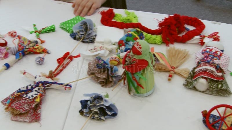 Making Russian Handcrafted Souvenirs Toy on Table Stock Footage - Video ...