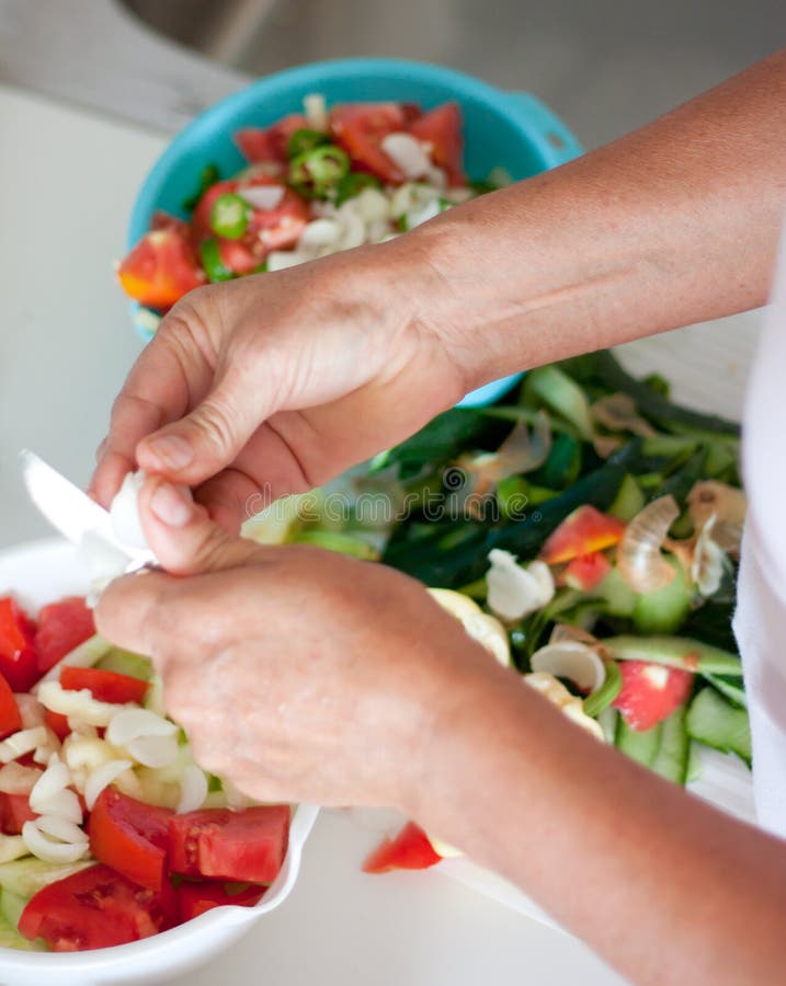 Making salad stock image. Image of green, skin, food - 26447921