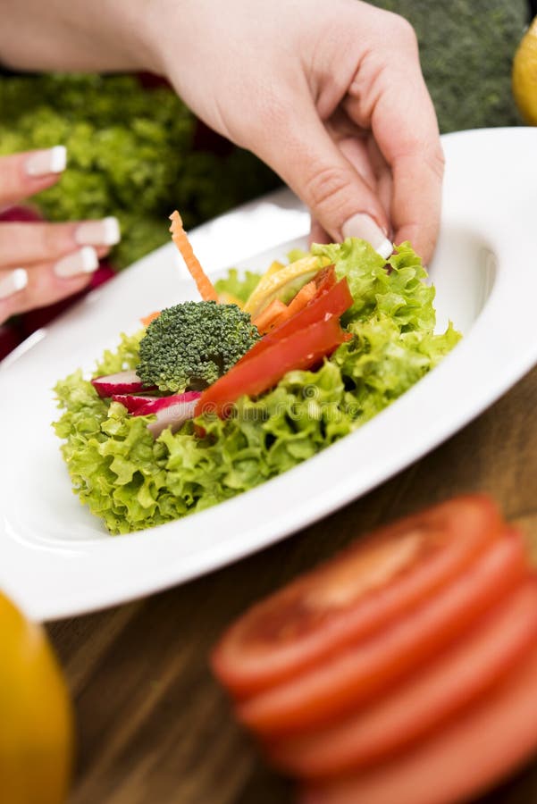 Making Salad in the Kitchen Stock Photo - Image of cooking, green: 52806810