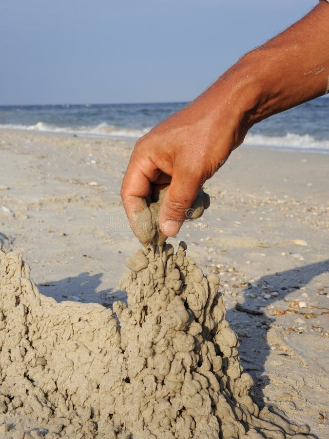 Making a Sand Castle. stock photo. Image of leisure, positive - 41148024