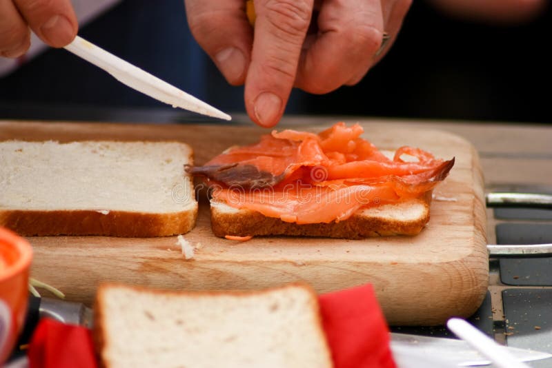 Making a sandwich stock photo. Image of food, brunch - 14258994